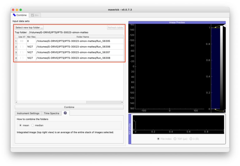 maverick – GUI « Neutron Imaging